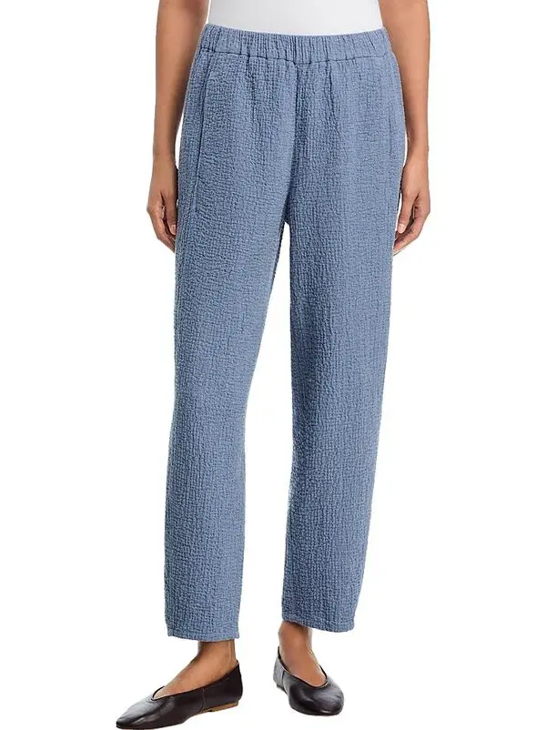 Eileen Fisher Cotton Doubleweave Ankle Lantern Pants - Haze