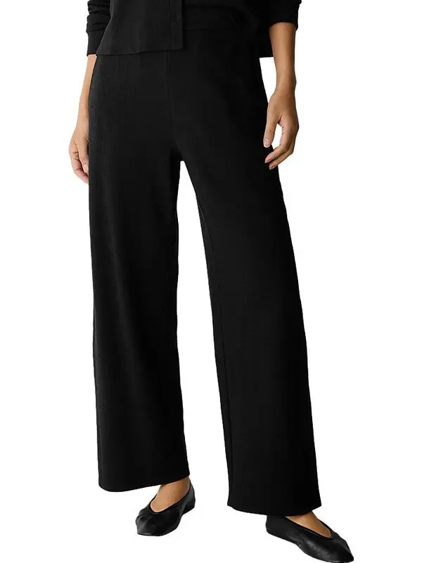 Eileen Fisher Stretch Jersey Ankle Pants - Black