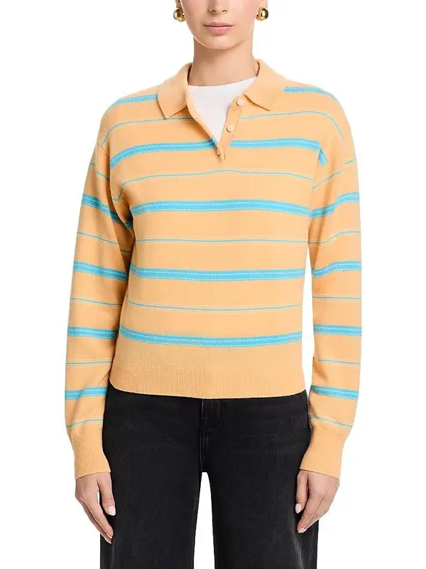 Guest In Residence Collegiate Stripe Cashmere Sweater - Sorbet Combo