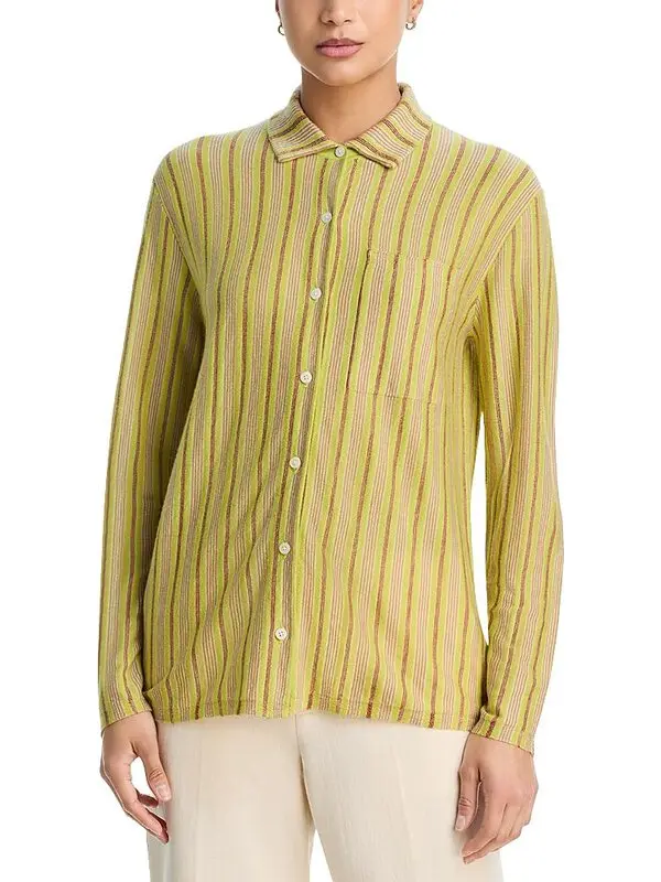 Guest In Residence Fine Stripe Showtime Cashmere Shirt - Evoo Combo