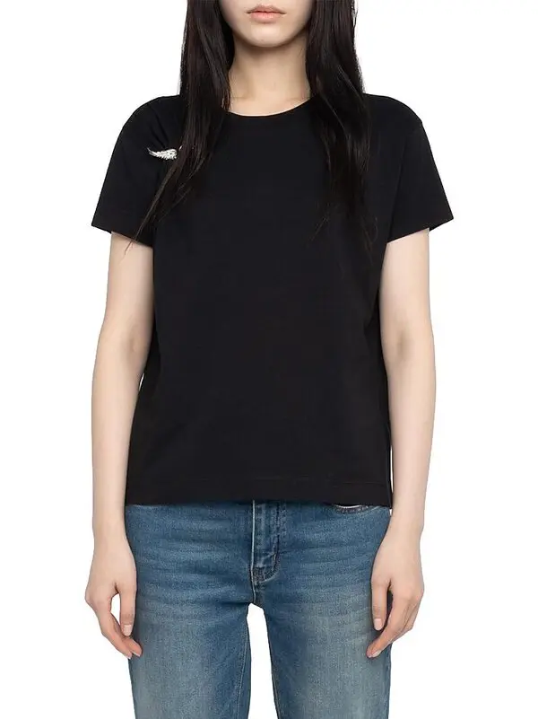 Zadig&Voltaire Suzan Wing Brooch T-shirt - Black