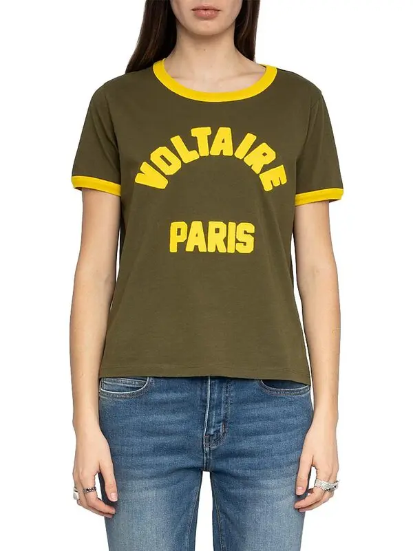 Zadig&Voltaire Alys Voltaire Paris T Shirt - Tilleul