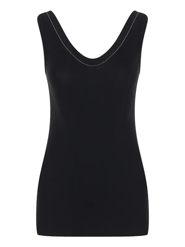 Brunello Cucinelli Cotton Tank Top - Black