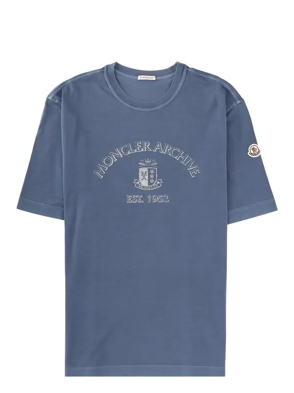 Moncler T-shirt With Logo - Blue