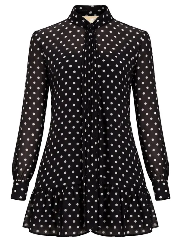 Michael Kors Polka Dot Mini Dress - Black
