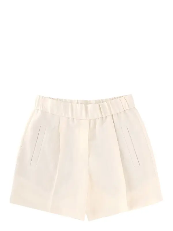 Brunello Cucinelli Linen Blend Baggy Fit Shorts - Ivory