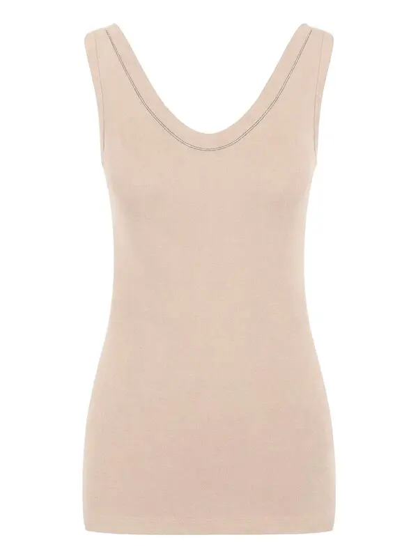 Brunello Cucinelli Cotton Tank Top - Beige