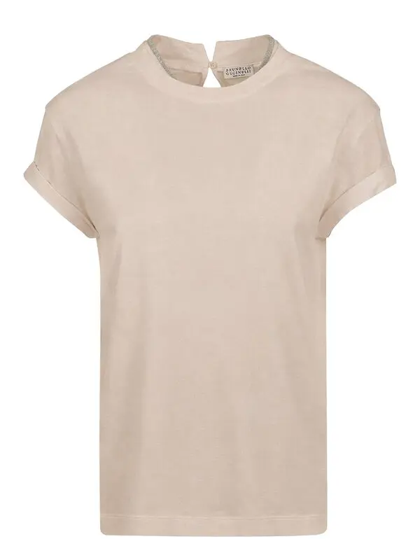Brunello Cucinelli Cotton Jersey T-shirt - Beige