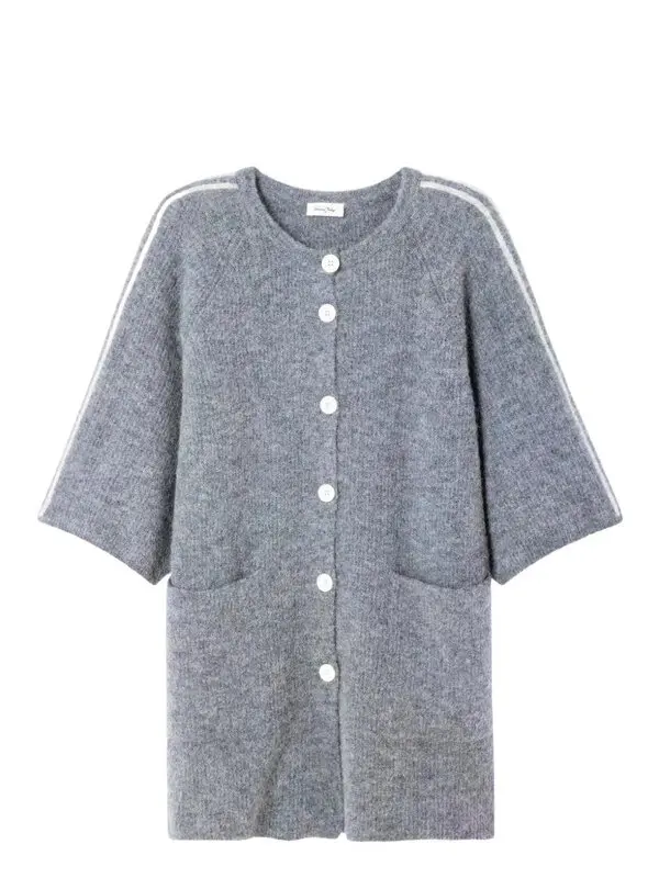 American Vintage Vitow Buttoned Short-sleeve Cardigan - Grey