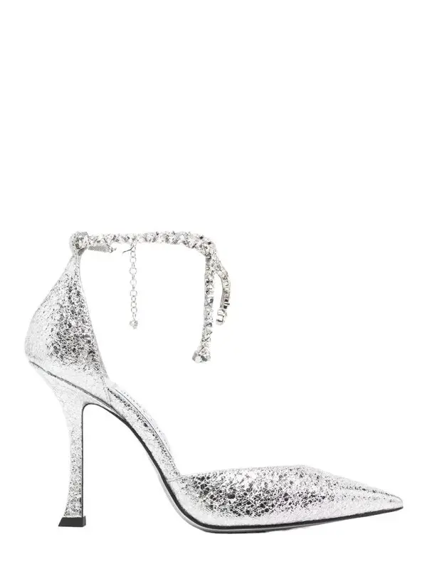 JIMMY CHOO Stevie Metallic Heeled Pumps - Silver