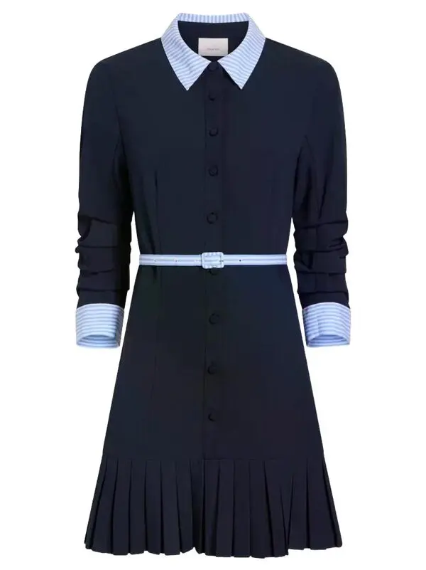 Cinq À Sept Lucilla Striped Pleated Mini Dress - Blue