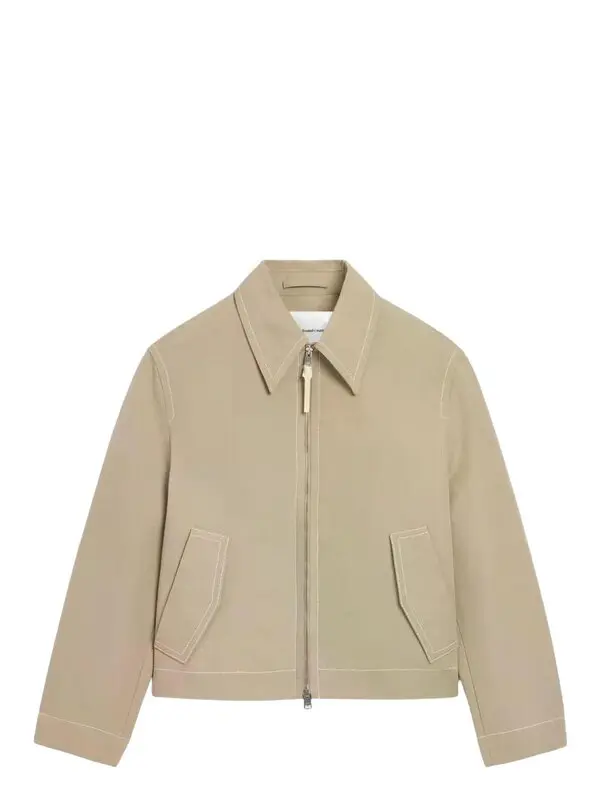AMI Paris Cotton Zipped Jacket - Neutrals