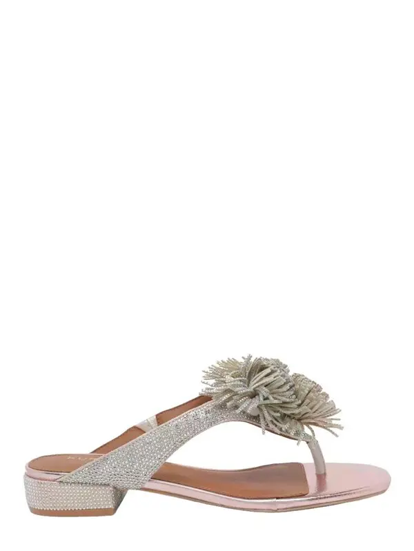 Kurt Geiger Metal Pompom T-bar Sandals - Silver