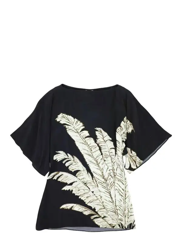 Hemant & Nandita Boat-neck Blouse - Black