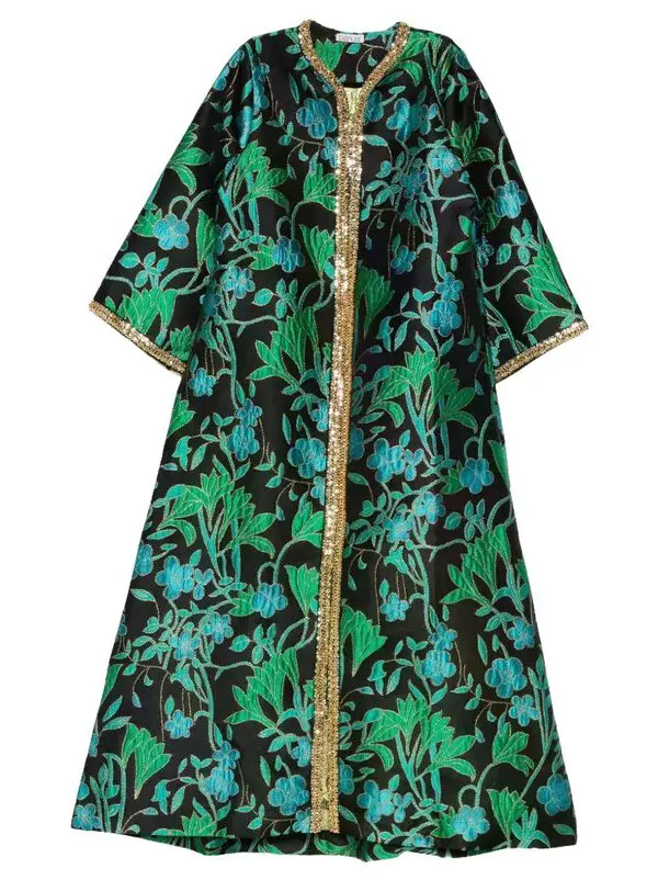 BARUNI Aziza Floral-jacquard Maxi Dress - Black