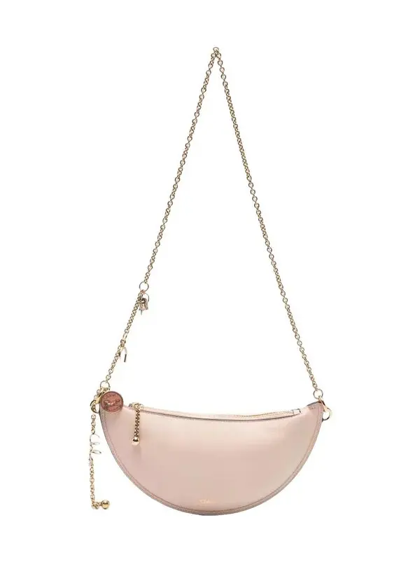 Chloé Mini Leather Shoulder Bag With Charm Detail - Neutrals