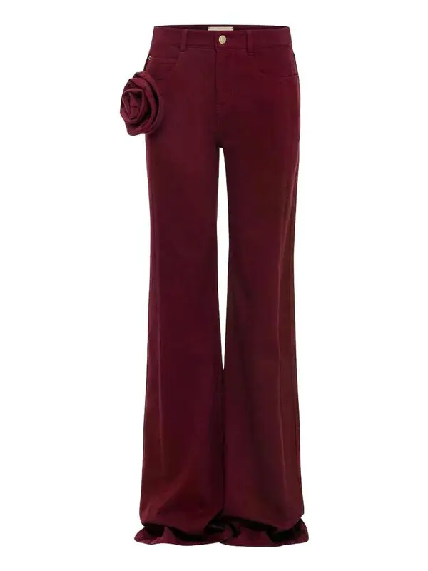Hellessy Rose-appliqué Flared Jeans - Red