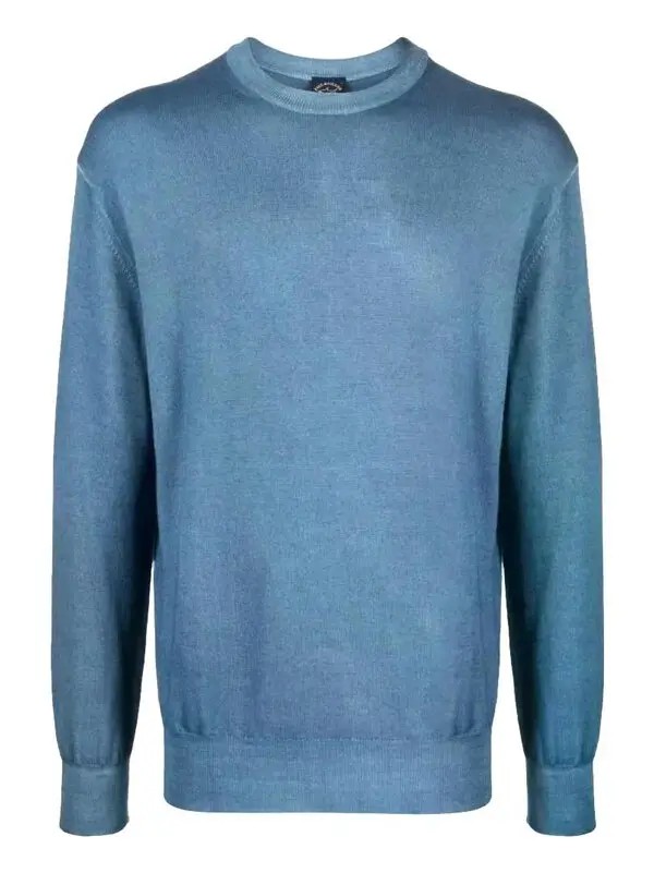 Paul & Shark Logo-patch Fine-knit Jumper - Blue