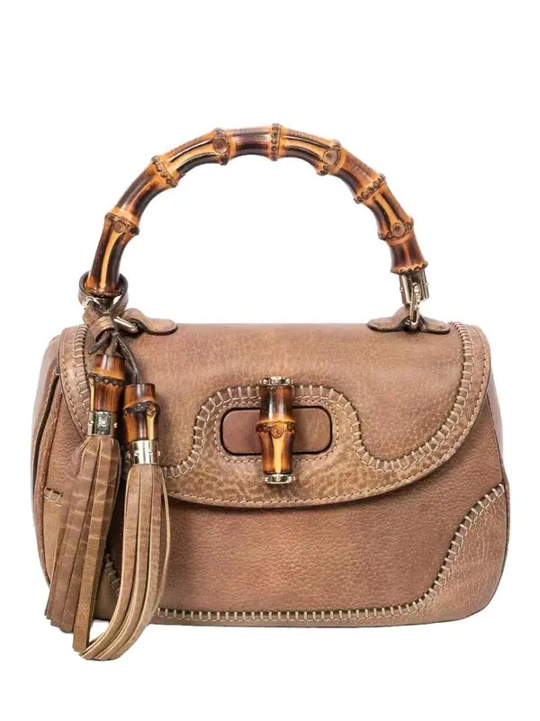 Gucci Bamboo Tassel Detail Tote - Neutrals