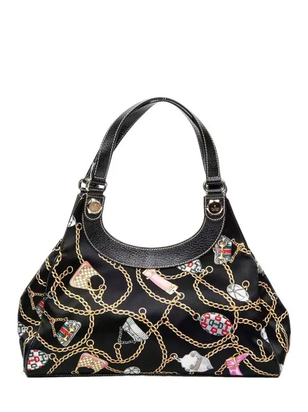 Gucci Charmy Chain-print Tote Bag - Black
