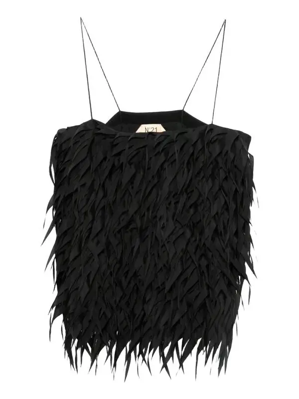 N°21 Fringed Blouse - Black