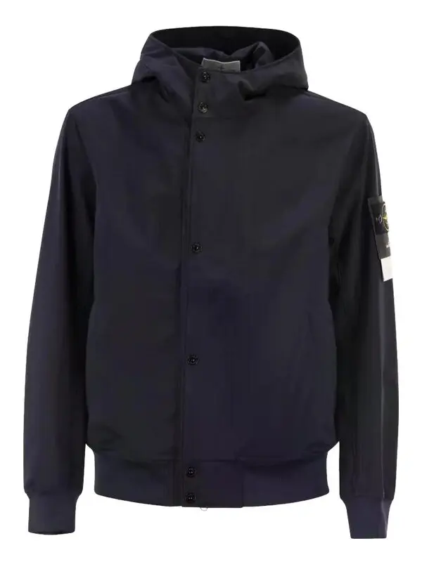 Stone Island Logo-patch Hooded Jacket - Blue
