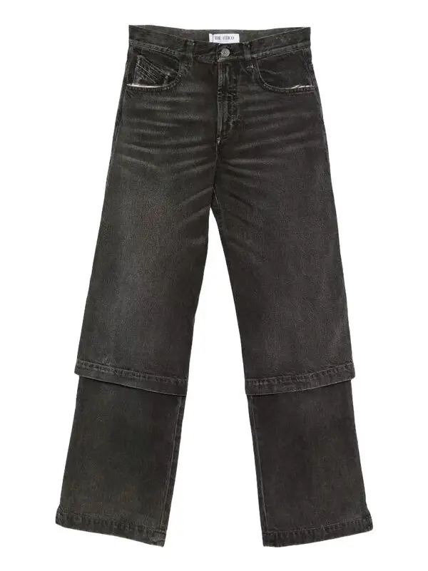 Attico Layered-effect Jeans - Black