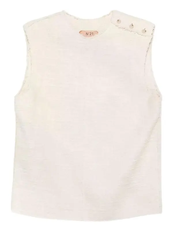 N°21 Buttoned Sleeveless Blouse - Neutrals