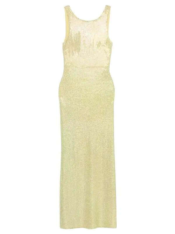 TWENTY FOURHAITCH Sequin-embellished Maxi Dress - Yellow