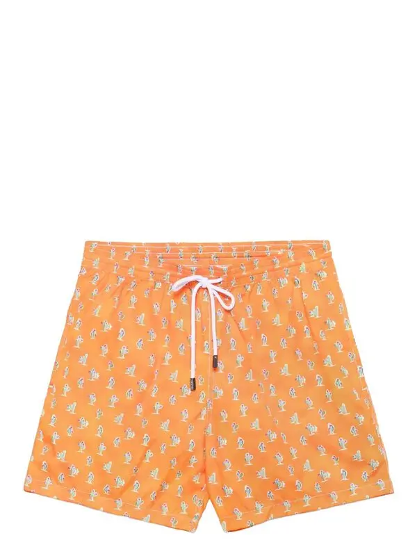 BARBA NAPOLI Printed Swim Shorts - Orange