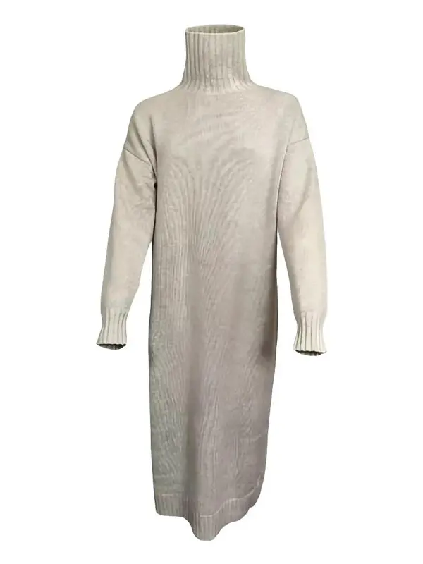 Max Mara Roll-neck Knit Dress - Neutrals