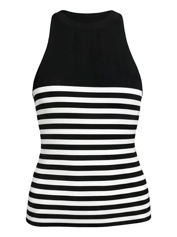 Max Mara Striped Knit Top - Black