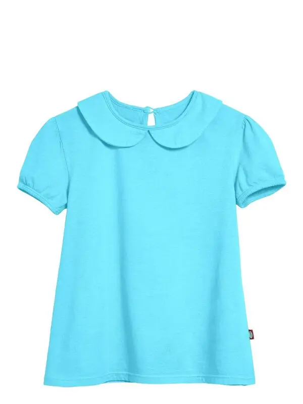 CITY THREADS Peter Pan Collar Puff Sleeve Tee - Turqy