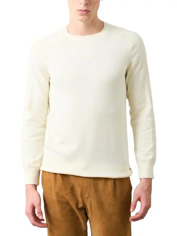 VELEZ Cotton Knit Raglan Sleeve Sweater - White