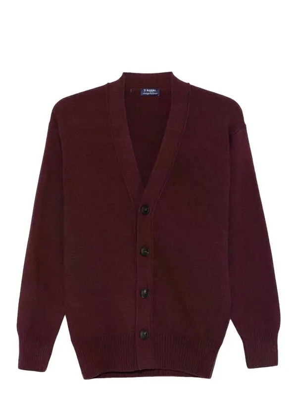 BARBA NAPOLI V-neck Cardigan - Red