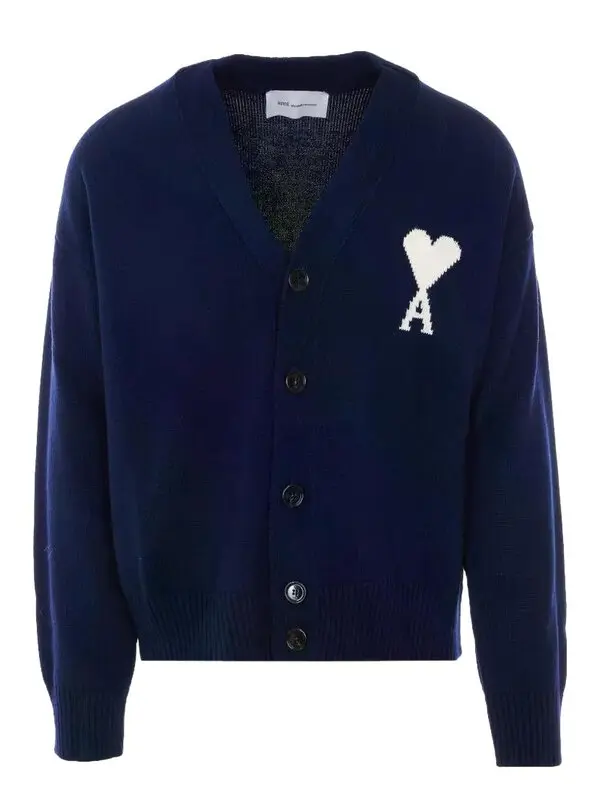 Ami V-neck Cardigan - Blue