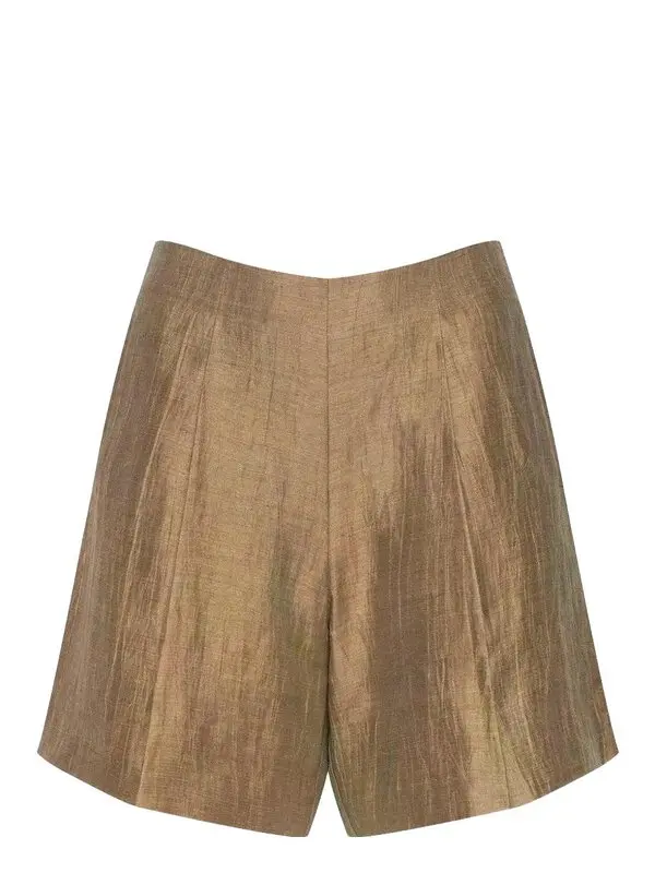 L'Agence Hadleigh Wide Leg Shorts - Brown