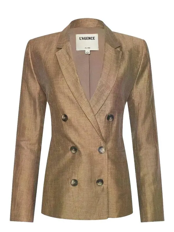 L'Agence Colin Double-breasted Blazer - Brown
