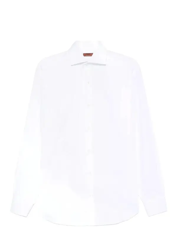 BARBA NAPOLI Long-sleeve Cotton Shirt - White