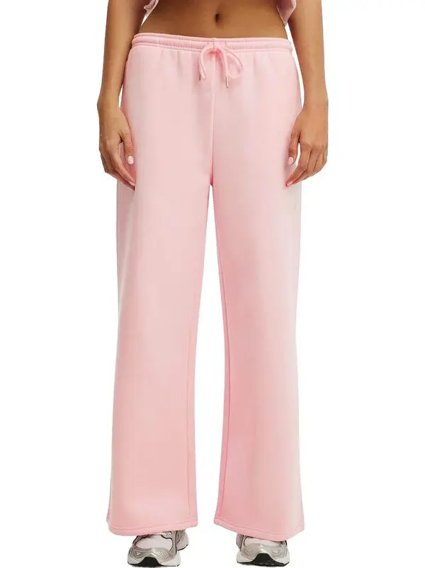 Cotton:on Active Plush Tie Waist Wide Leg Sweatpant - Cherry Dream