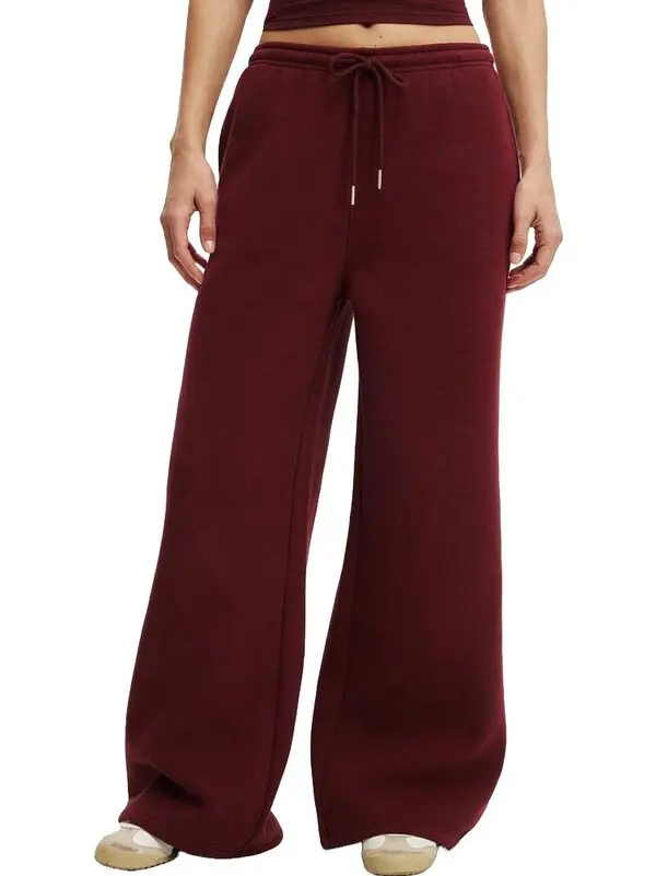 Cotton:on Active Plush Tie Waist Wide Leg Sweatpant - Gingerberry