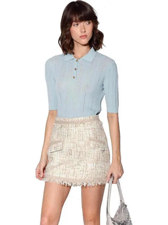 Walter Baker Vallery Tweed Mini Skirt - Atlantic Tweed