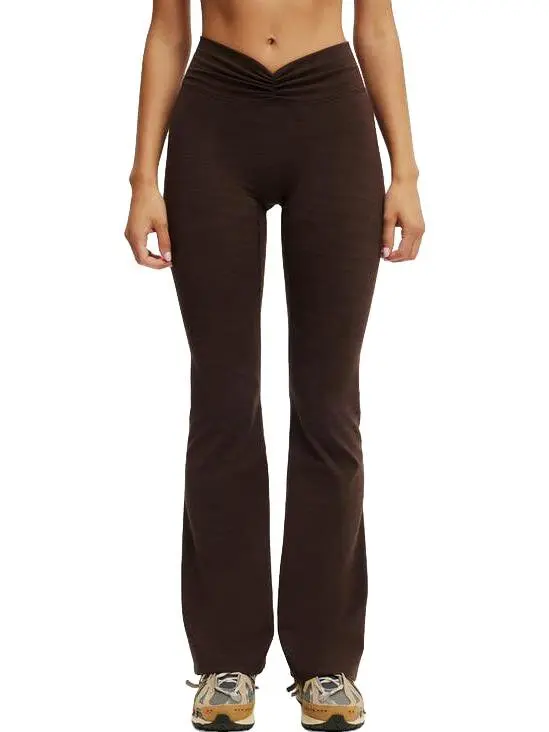 Cotton:on Active Ultra Soft Scrunch Front Flare - French Roast Marle