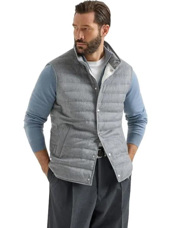 Brunello Cucinelli Cashmere Flannel Down Jacket - Grey