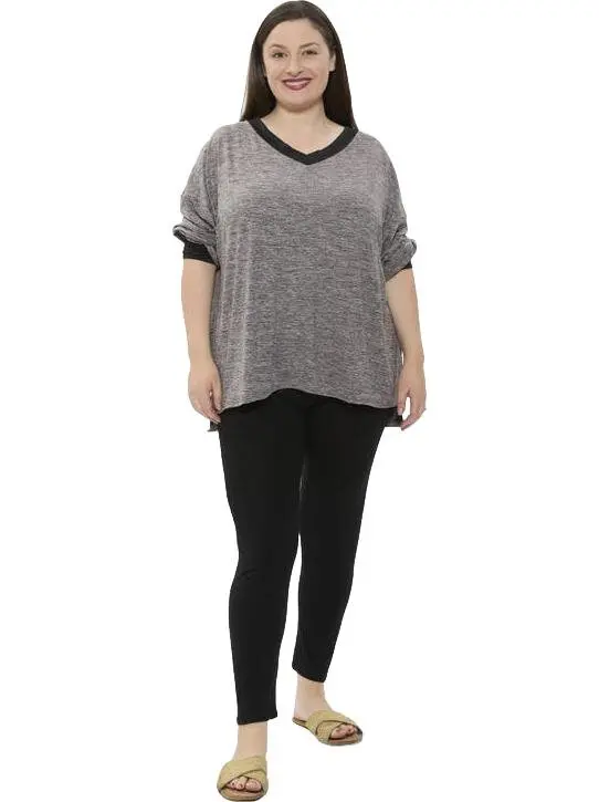 24SEVEN COMFORT APPAREL Two-piece Top And Legging Set - Black