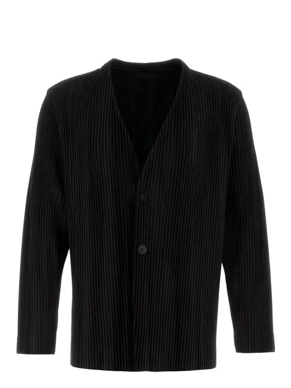 Issey Miyake Pleated Cardigan - Black