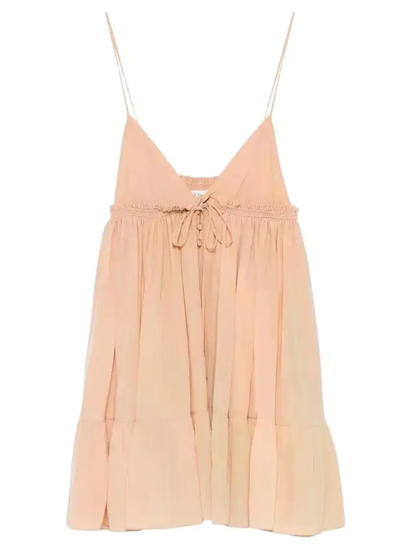 Chloé Ruffled Tiered Dress - Neutrals