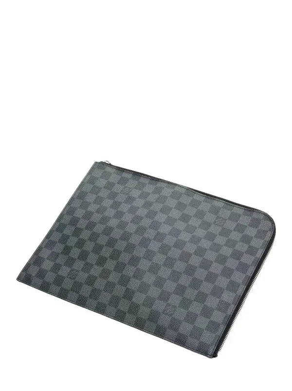 LOUIS VUITTON 2015 Gm Jour Damier Graphite Pouch - Black