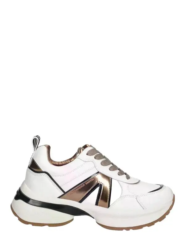 ALEXANDER SMITH Victoria Metallic-trim Sneakers - White