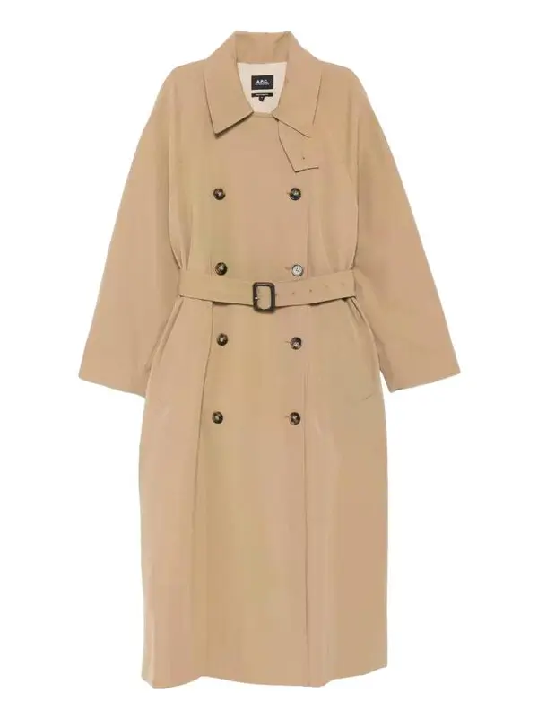 A.p.c. Belted Double-breasted Trench Coat - Neutrals